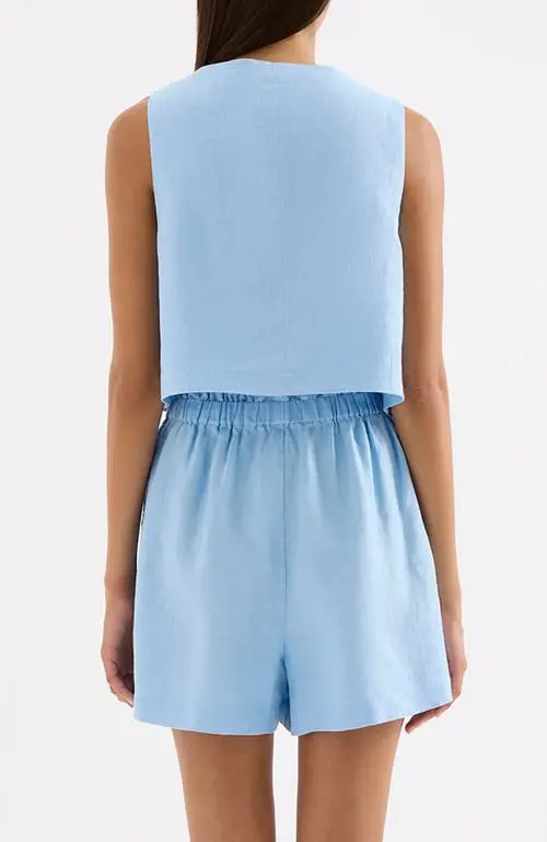 Nude Lucy Theo Linen Cropped Top