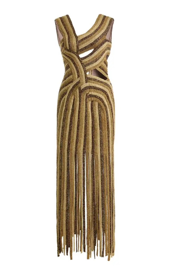 ANDREA ALMEIDA Asymmetrical Woven Maxi Dress