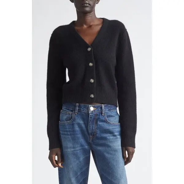 Brandon Maxwell The Sloane Cashmere & Silk Cardigan - Black