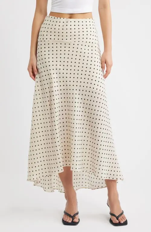 Mango Polka Dot High-low Skirt - Ecru