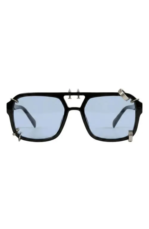 FIFTH & NINTH Darcy Aviator Sunglasses With Stud Embellishments - Black