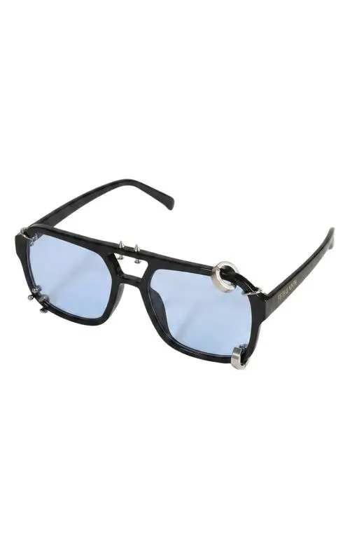 FIFTH & NINTH Darcy Aviator Sunglasses With Stud Embellishments - Black