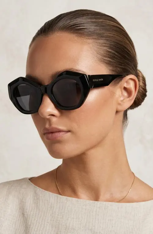 FIFTH & NINTH Riven Geometric Sunglasses - Black/black