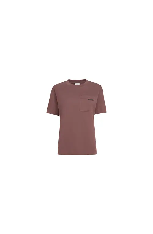 Brunello Cucinelli Cotton Jersey T-shirt With Shiny Tab