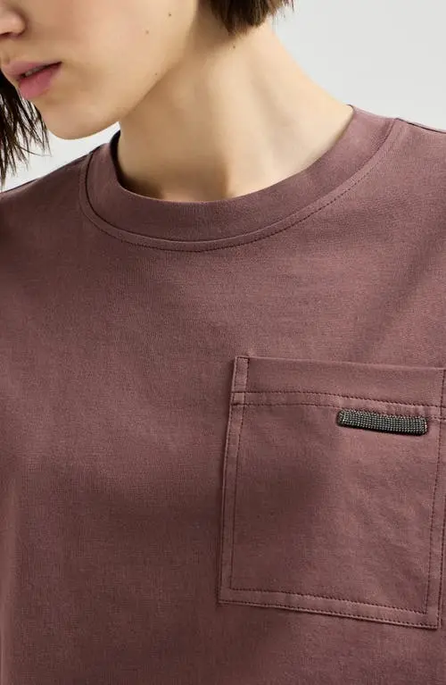 Brunello Cucinelli Cotton Jersey T-shirt With Shiny Tab