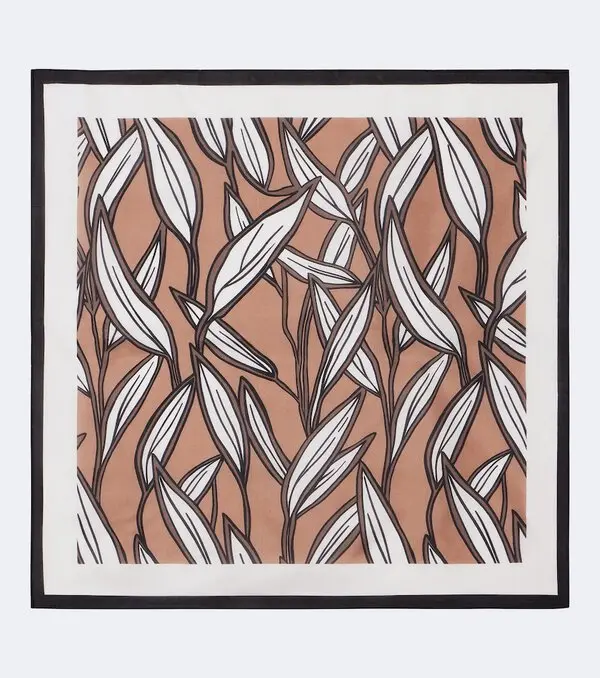 Brunello Cucinelli Printed Silk Twill Scarf - Brown