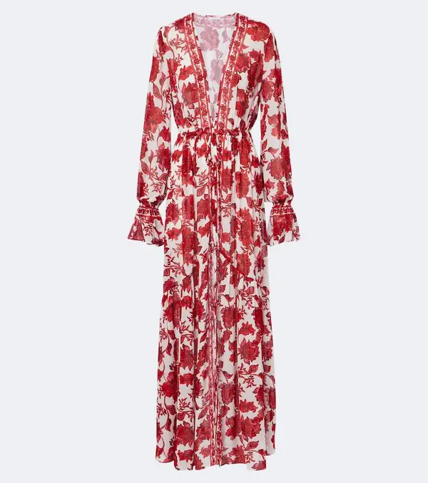 ALEXANDRA MIRO Clementine Floral Maxi Dress - Red