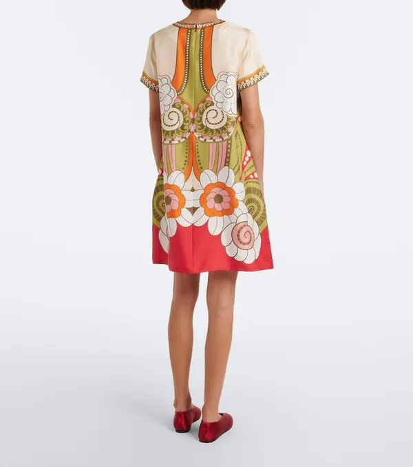 La DoubleJ Mini Swing Printed Silk Minidress - Multicoloured