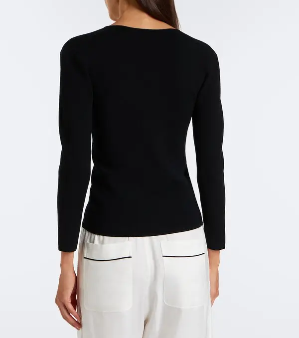 TOTEME V-neck Ribbed Knit Sweater