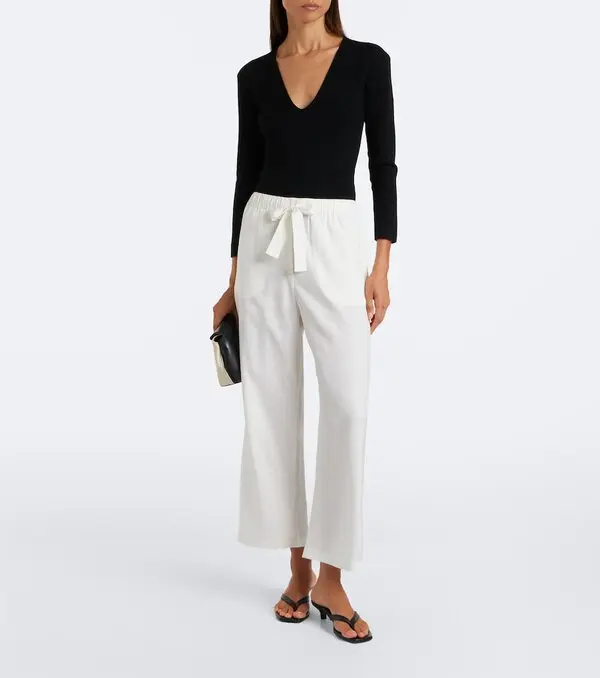 TOTEME V-neck Ribbed Knit Sweater