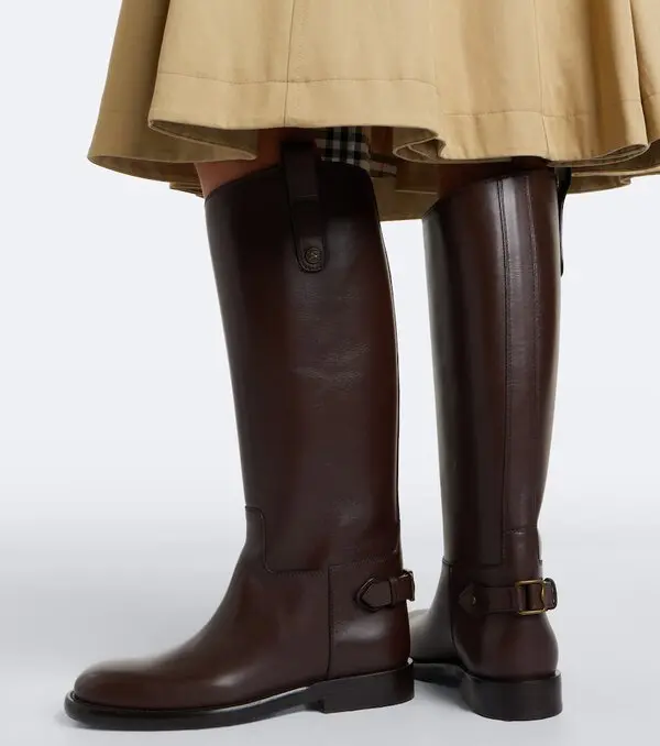 Burberry Cavalier Leather Knee-high Boots - Brown