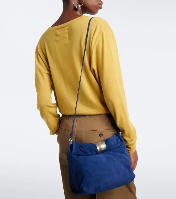 Staud Puff Small Suede Clutch
