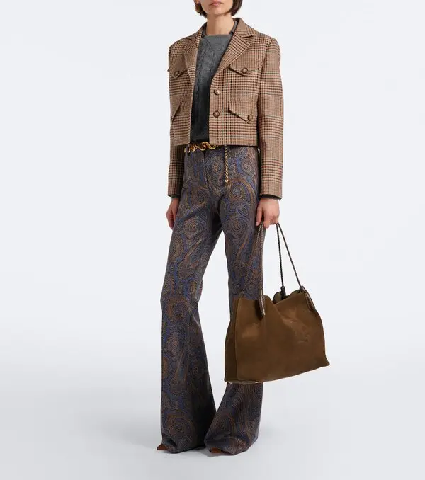 Etro Large Suede Tote Bag - Green