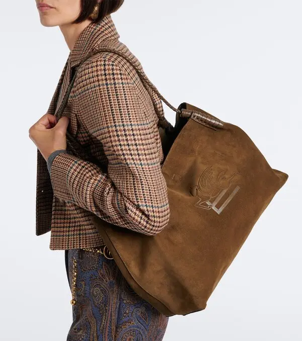 Etro Large Suede Tote Bag - Green