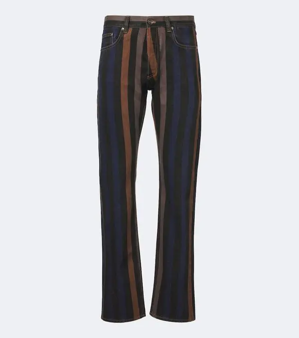 Versace Striped Straight Leg Jeans
