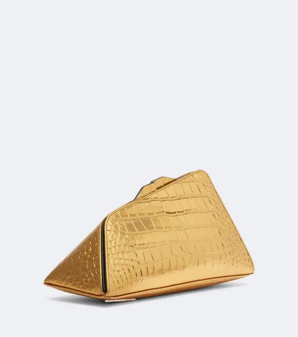 Attico Small Croc-effect Leather Clutch