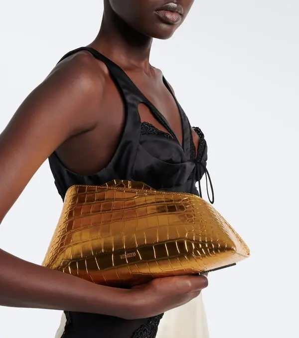 Attico Small Croc-effect Leather Clutch
