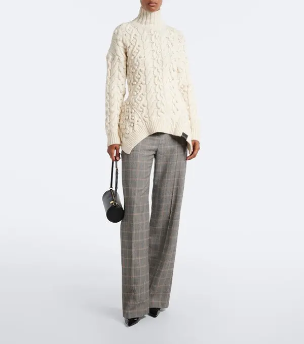 Stella McCartney Checked Wool Wide-leg Pants