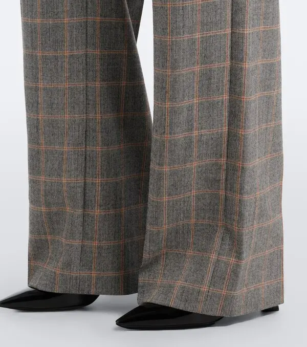 Stella McCartney Checked Wool Wide-leg Pants