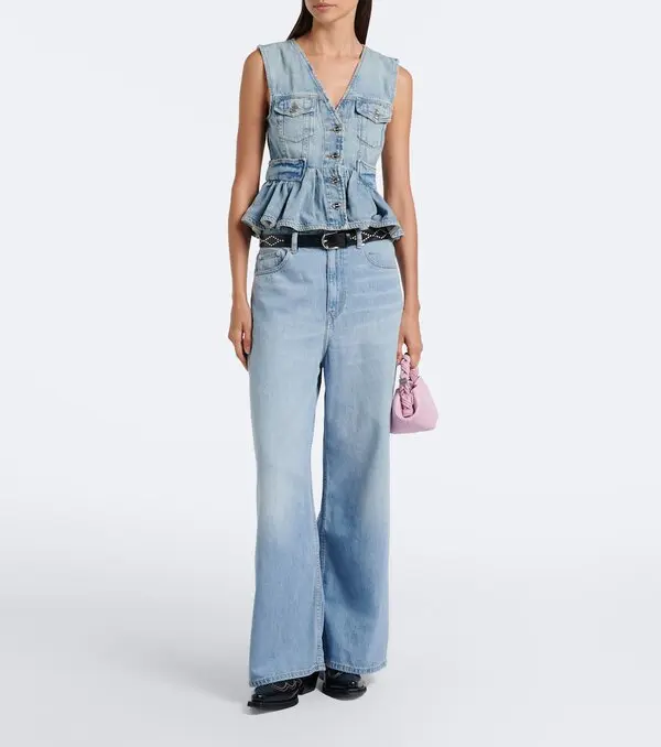 GANNI Marri Wide-leg Jeans In Light Vintage
