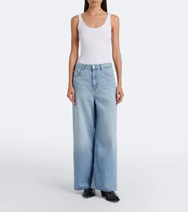 GANNI Marri Wide-leg Jeans In Light Vintage