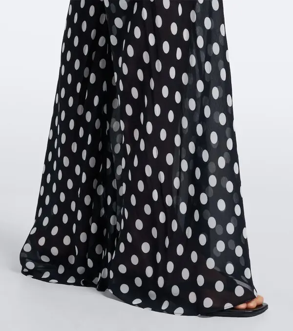 ALEXANDRA MIRO Scarlett Polka-dot Flared Pants
