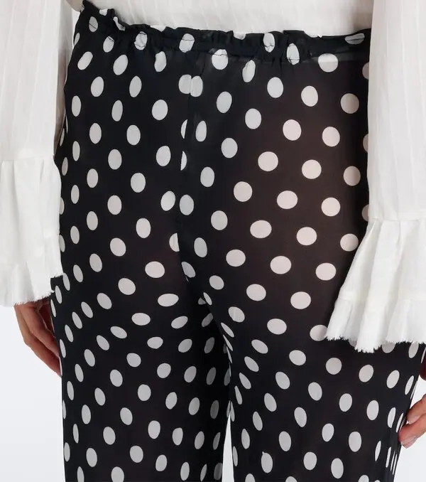 ALEXANDRA MIRO Scarlett Polka-dot Flared Pants