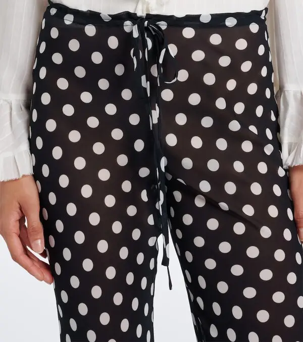 ALEXANDRA MIRO Scarlett Polka-dot Flared Pants