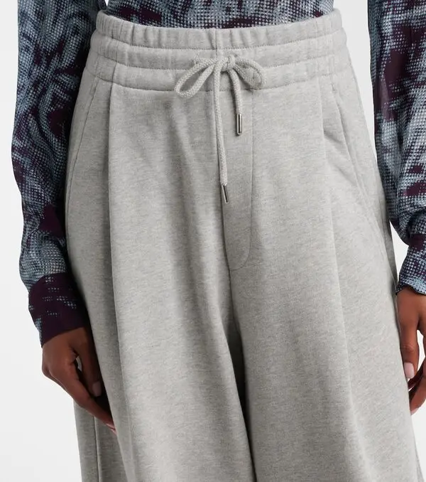 Dries Van Noten Wide-leg Cotton Jersey Sweatpants - Grey