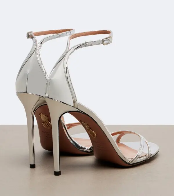 AQUAZZURA Nuda Mirrored Leather Sandals