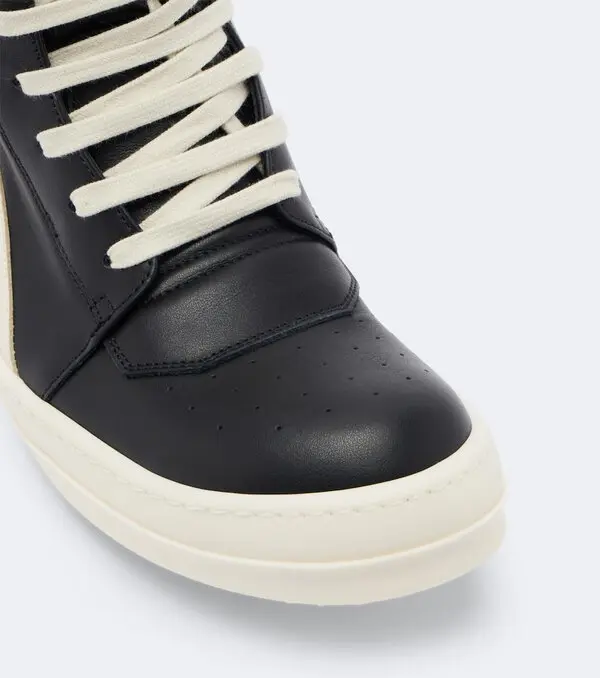 Rick Owens Geobasket Leather High-top Sneakers - Black