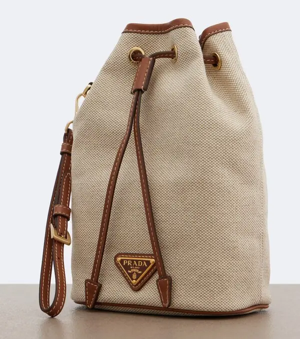 Prada Small Canvas And Leather Pouch