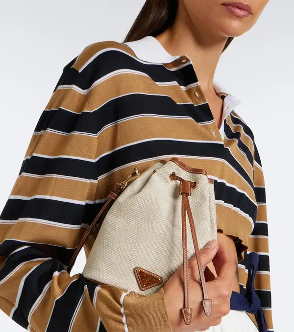 Prada Small Canvas And Leather Pouch