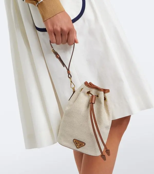 Prada Small Canvas And Leather Pouch