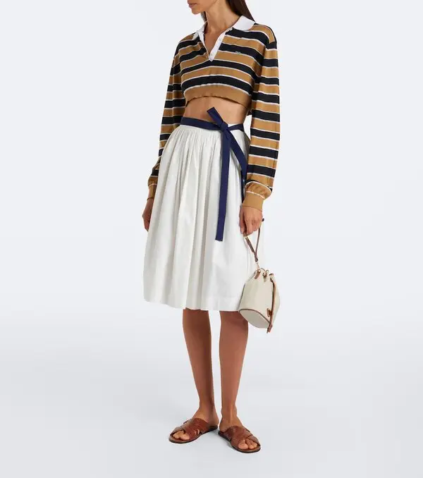 Prada Small Canvas And Leather Pouch
