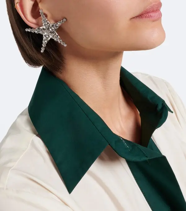 Alessandra Rich Crystal-embellished Star Earrings