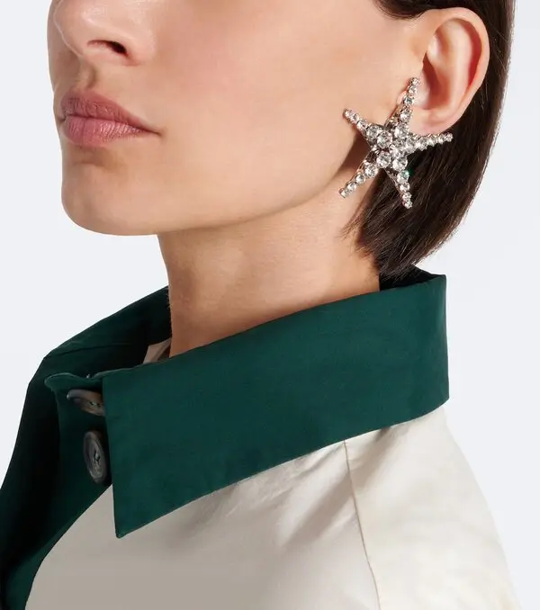 Alessandra Rich Crystal-embellished Star Earrings