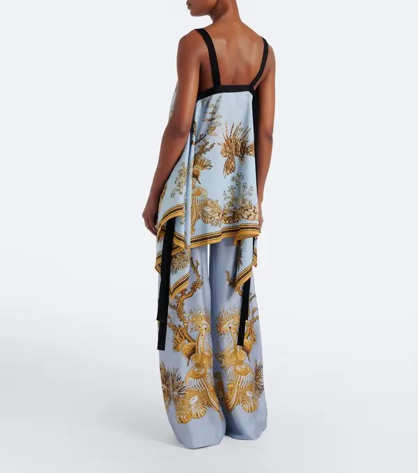 La DoubleJ Printed Silk Twill Palazzo Pants - Multicoloured