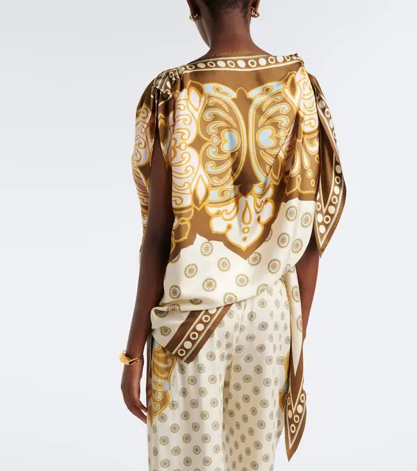 La DoubleJ Printed Silk Twill Top - Multicoloured