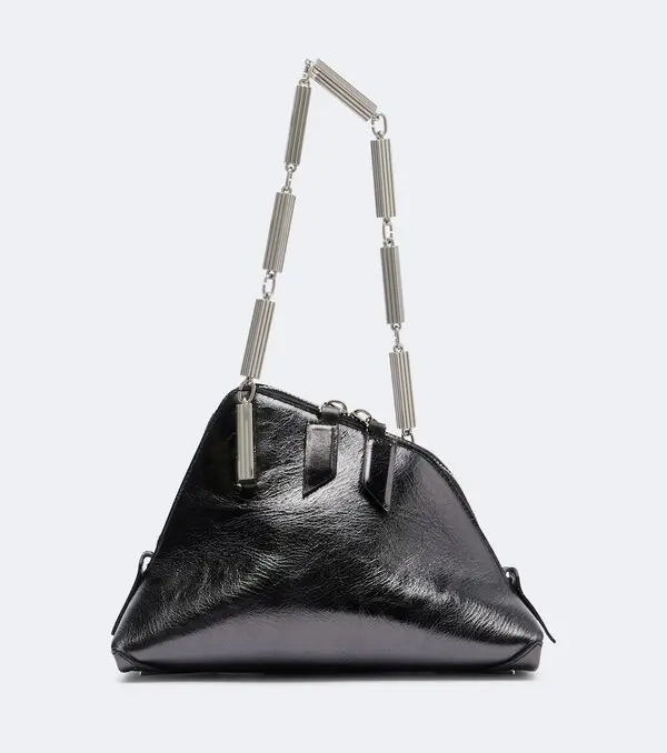 Attico La Scala Medium Leather Tote Bag - Grey