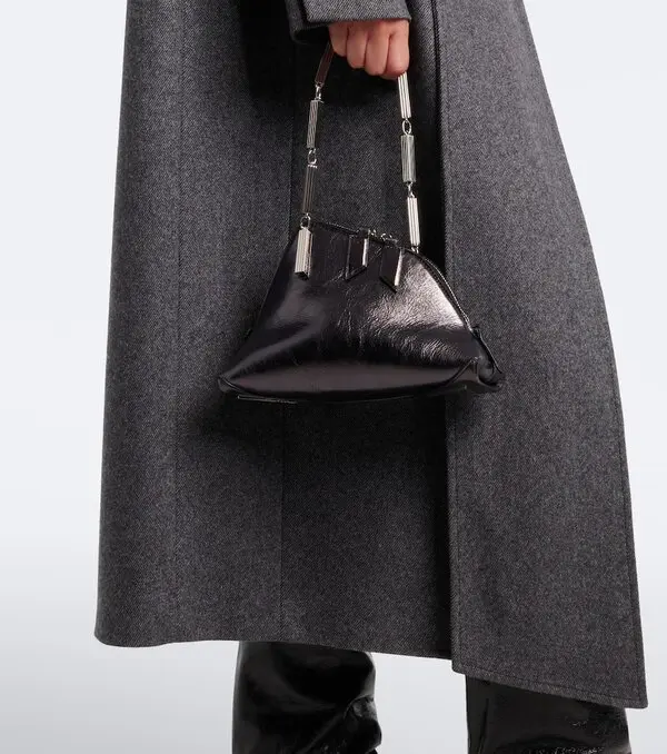 Attico La Scala Medium Leather Tote Bag - Grey
