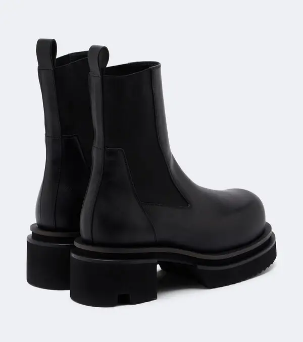Rick Owens Beatle Leather Platform Chelsea Boots