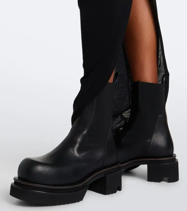 Rick Owens Beatle Leather Platform Chelsea Boots