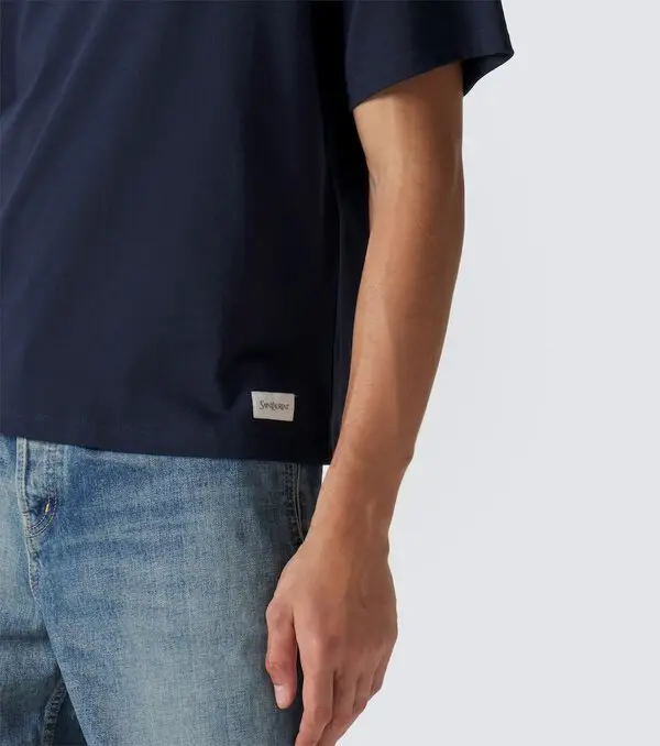 Saint Laurent Cotton-blend T-shirt - Blue