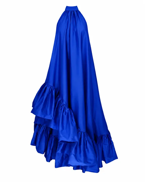 Azeeza Lucas Taffeta Gown - Cobalt