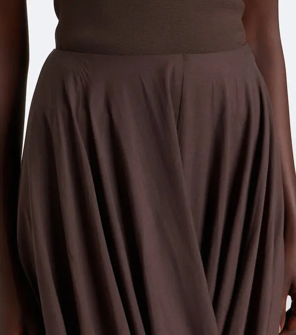 TOTEME Cotton-blend Jersey Midi Skirt - Brown