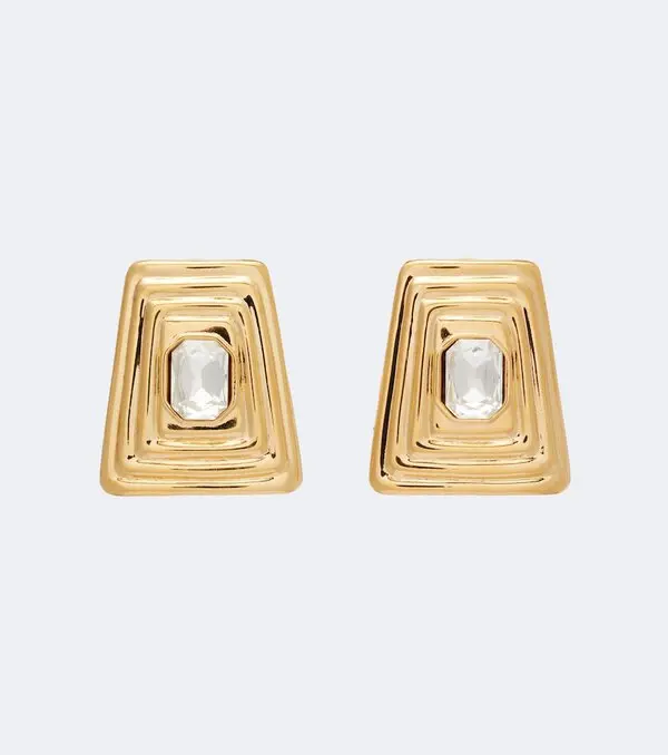 Alessandra Rich Crystal-embellished Clip-on Earrings - Gold