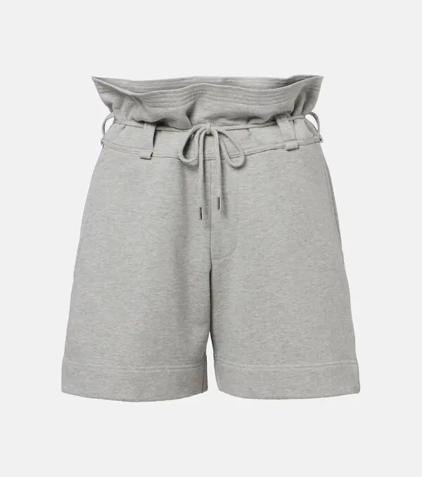 Dries Van Noten Melange Cotton Jersey Drawstring Waist Shorts - Grey