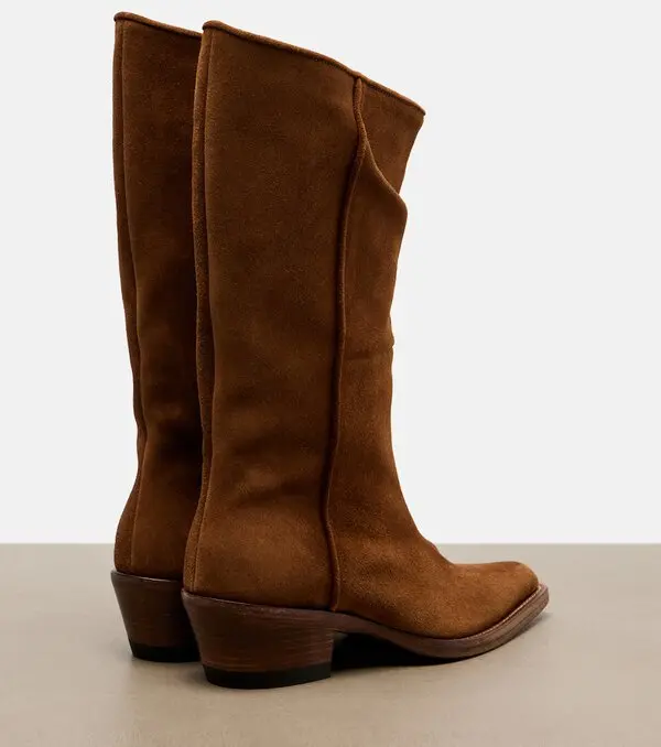 Khaite Clive Suede Mid-calf Boots - Brown