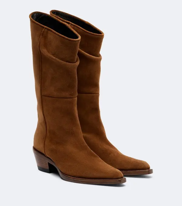 Khaite Suede Mid-calf Boots - Sigaro